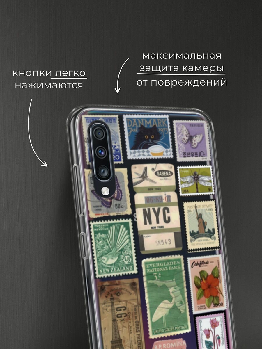 Чехол на Samsung Galaxy A70 / Самсунг Галакси А70 с принтом Марки — фото 1