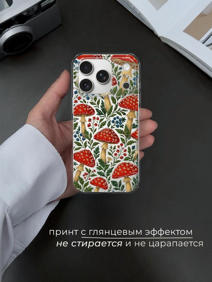 Чехол на Apple iPhone 17 Pro / Айфон 17 Про с принтом Мухоморы — фото 1