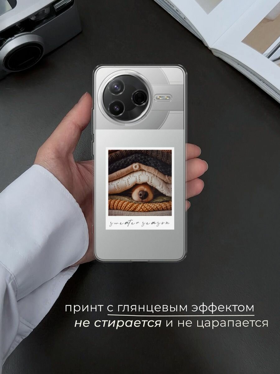 Силиконовый чехол на Poco F7 Pro / Поко F7 Про с принтом Сезон свитера — фото 1