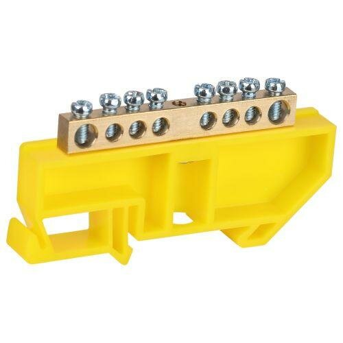 Шина PE земля на DIN-изоляторе ШНИ-6х9-8-Д NO-224-89 желт. Эра, ЭРА Б0062959 (10 шт.)