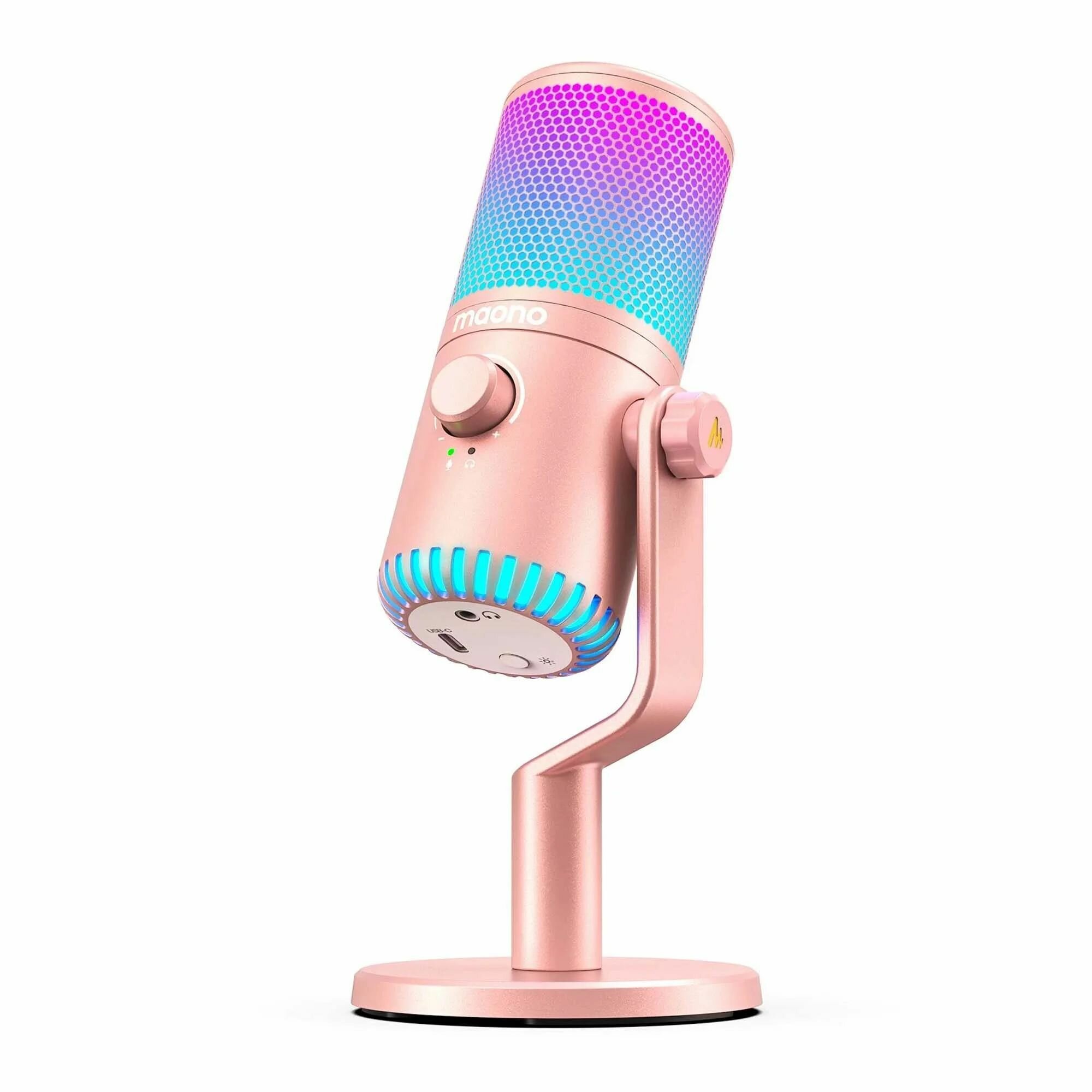 Maono DM30RGB, розовый, проводной микрофон