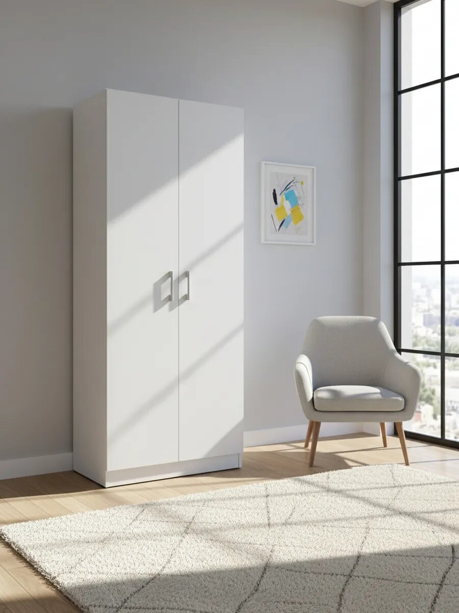 Деревянный шкаф FRESTER с полками распашной для одежды, от производителя