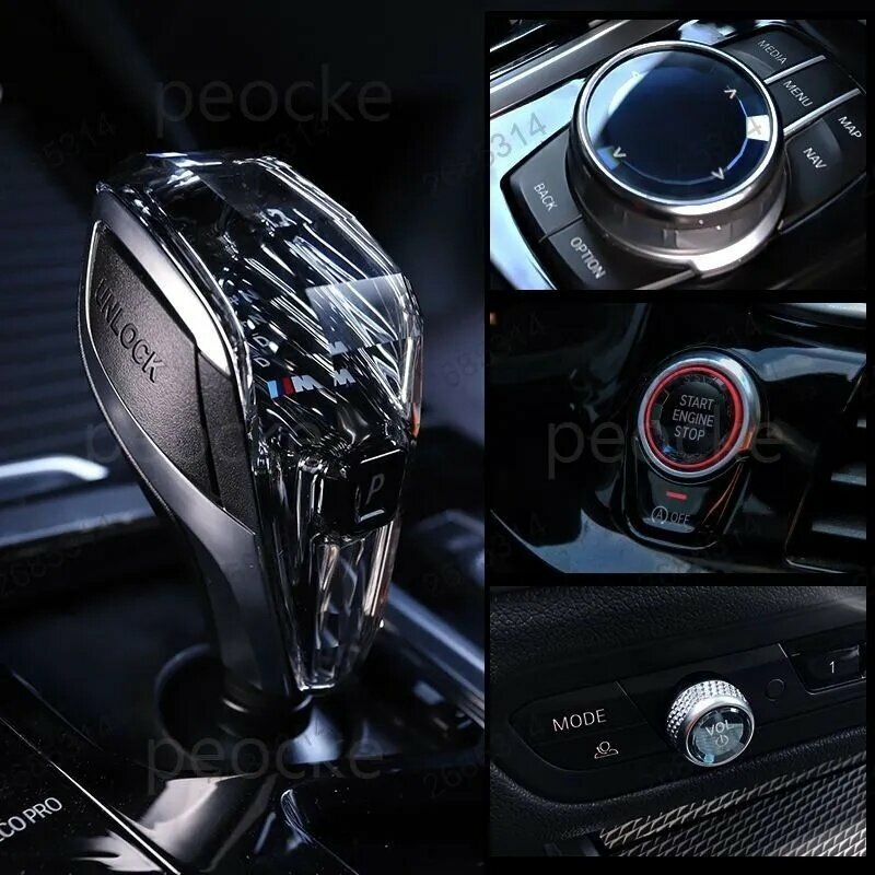 Автомобильный хрустальный пульт управления, комплект из 3 предметов, Ручка переключения передач, для BMW 5 серий G30 6 серий GT G32 7 серий G12 X4 G02 X3 G01