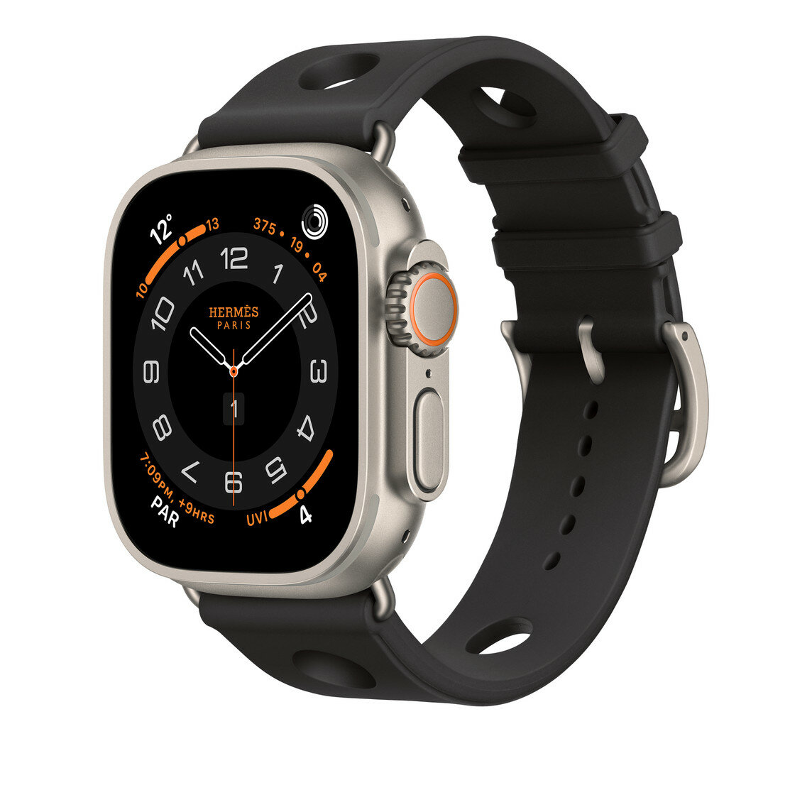 Часы Apple Watch Hermès Ultra 3 GPS + Cellular 49mm Titanium Case with Noir Scub’H Diving