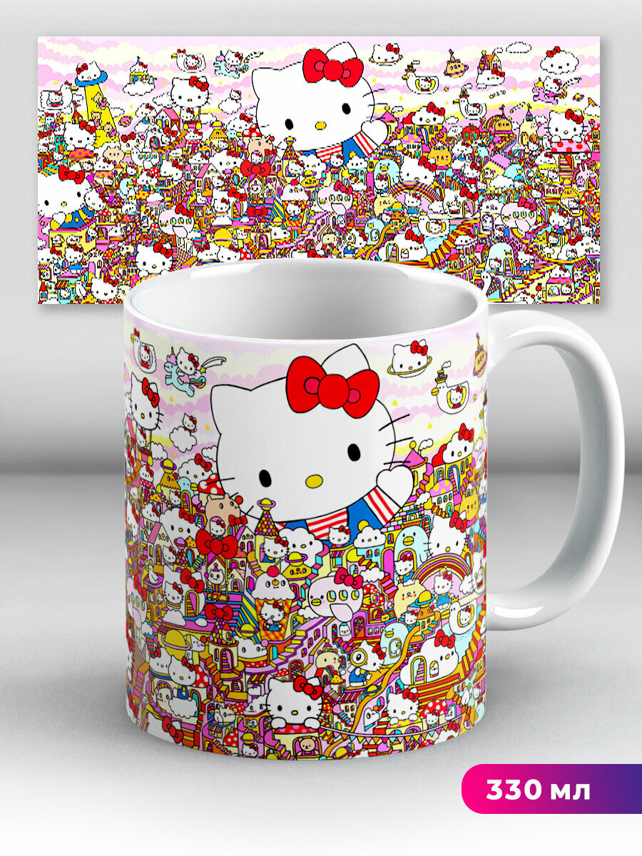 Кружка Hello Kitty Хеллоу Китти мелкие стикеры