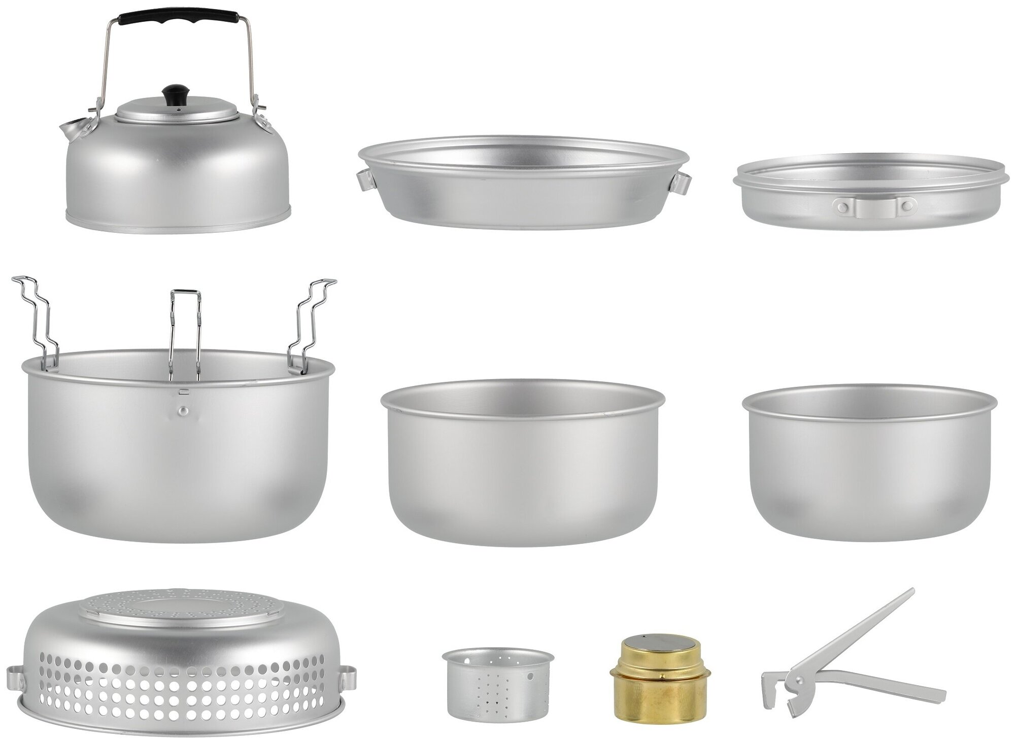 Набор туристической посуды с горелкой Camping Cooking Set(набор 9 предметов)