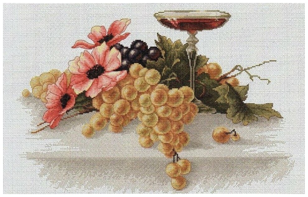 Набор для вышивания Luca-S #B214 Цветы и виноград, Счетный крест, 38 x 25 см