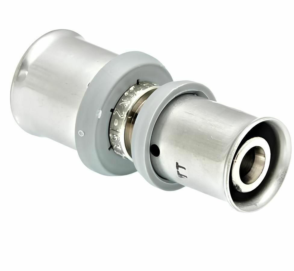 Пресс-фитинг (муфта) равносторонняя, никелированная Ф16 мм TIM F-S1616N