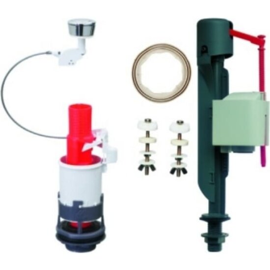 Арматура водосливная Wirquin Jollyfill MD 1 кнопка, нижний подвод, заливной клапан