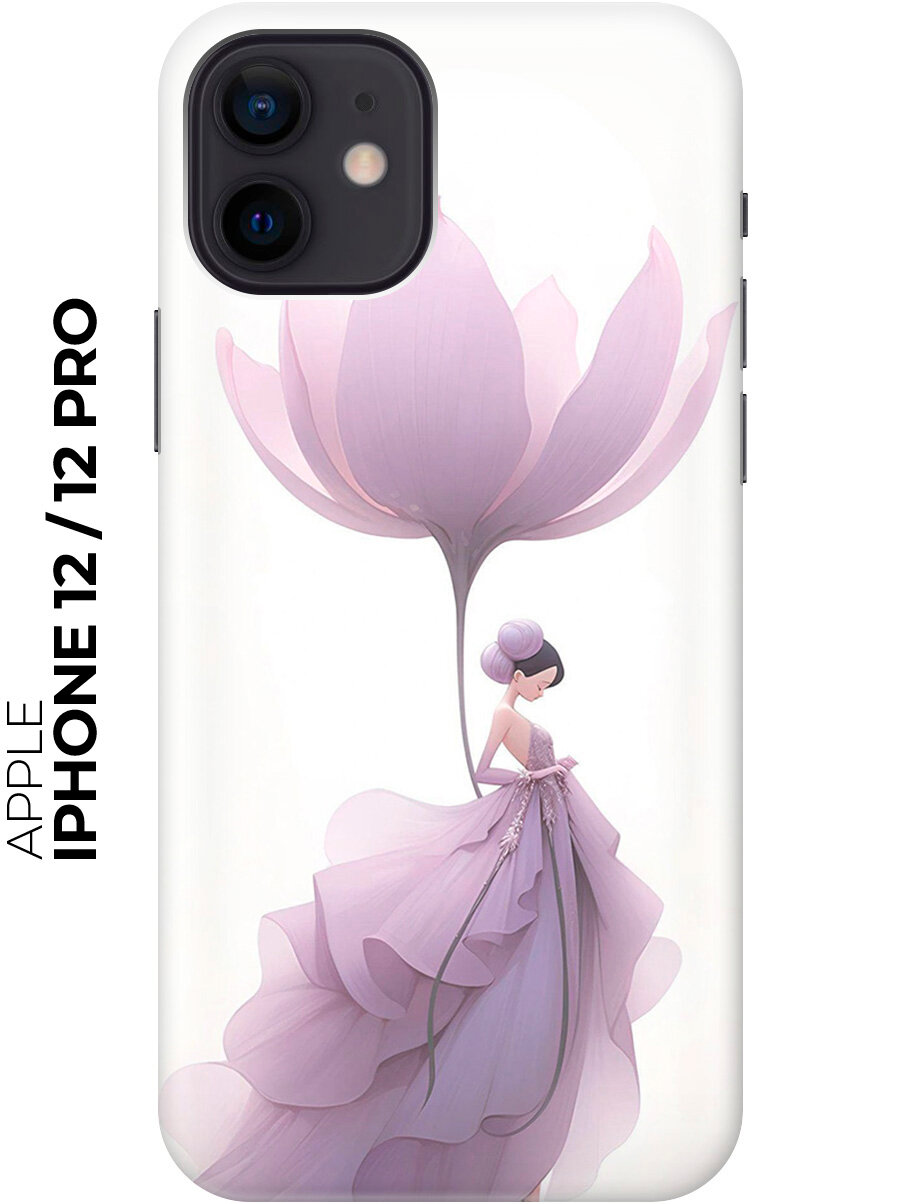 Силиконовый чехол на Apple iPhone 12 / 12 Pro / Эпл Айфон 12 / 12 Про с рисунком "Цветочная девушка"
