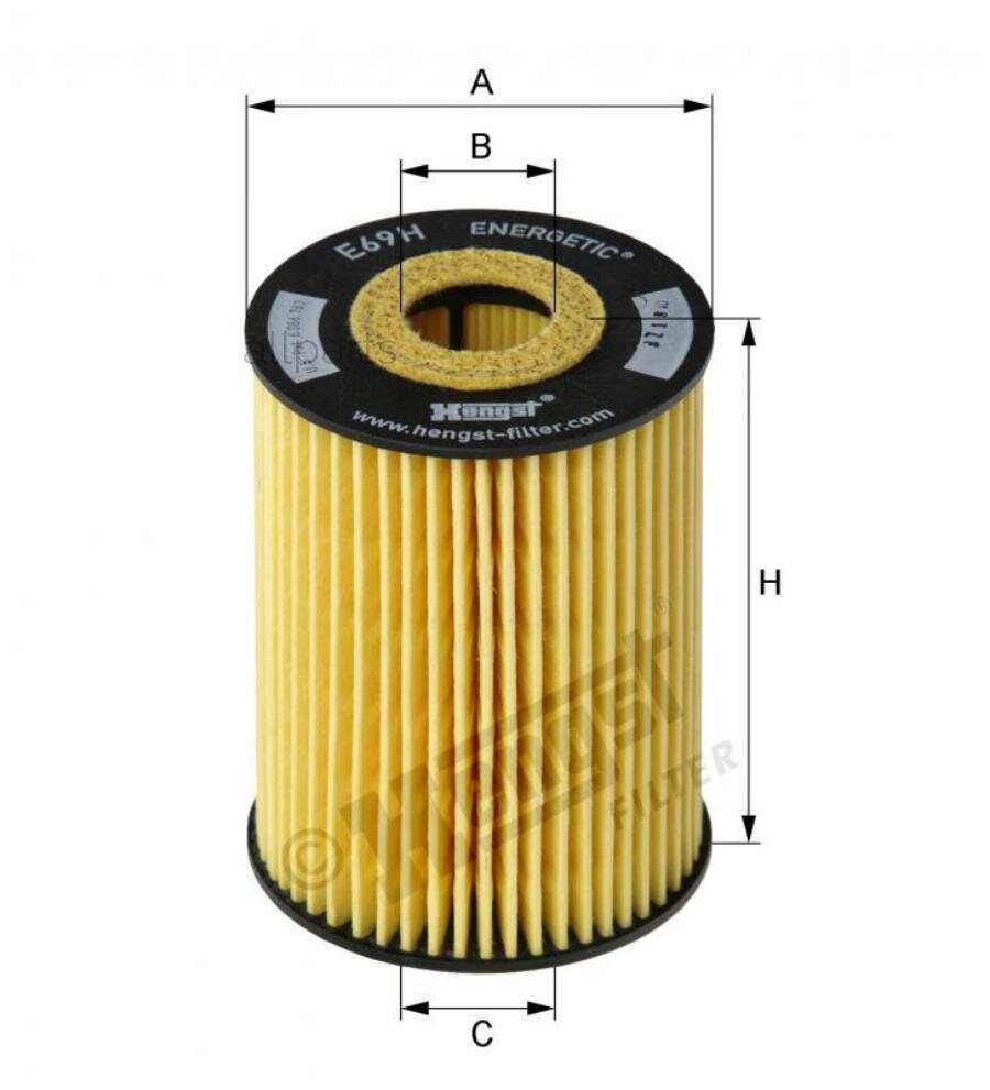 HENGST FILTER E69HD81 Фильтр масляный NISSAN: CABSTAR 06 -, INTERSTAR 03 -, INTERSTAR автобус 02 -, INTERSTAR фургон 02 -, NAVARA 97 -, PATROL GR II Wagon 97 -, PATROL II 98 -, PICK UP 97