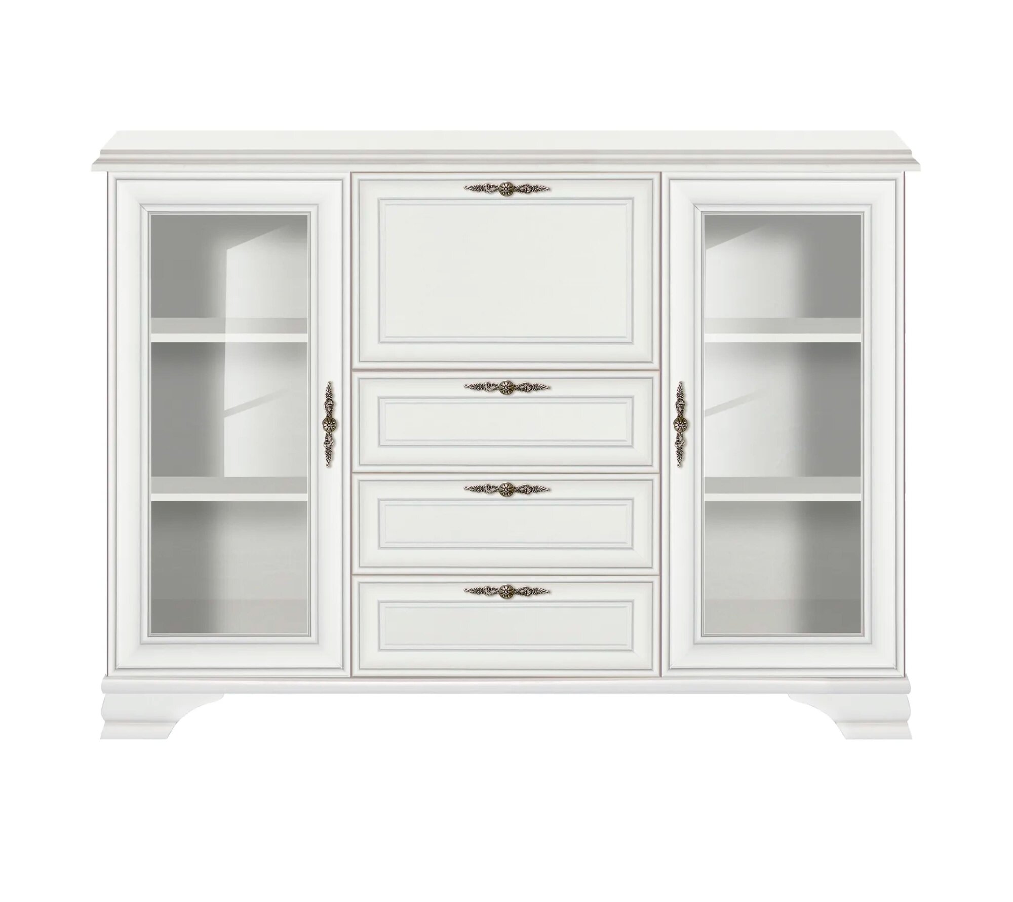 Тумба БРВ Мебель KENTAKI S320-KOM2W3S1B Белый Размеры: Высота 1090мм Глубина 445мм Ширина 1545мм