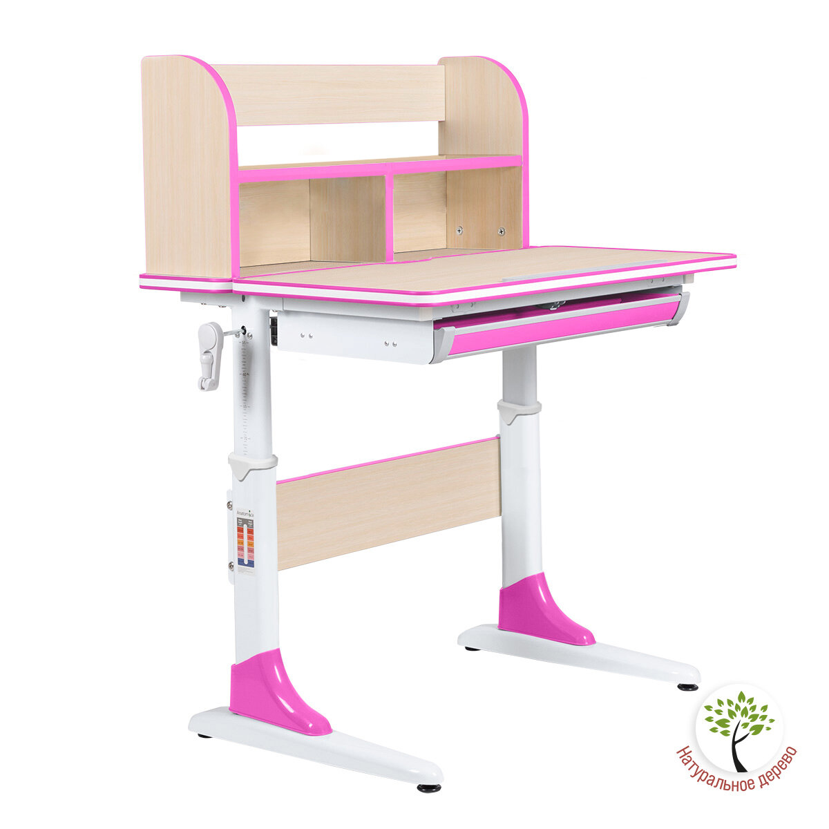 Растущая парта Anatomica Study-80 Lux клён\розовый