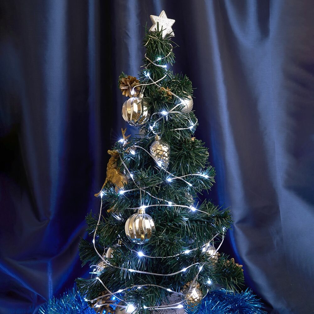 Светодиодная гирлянда новогодняя для дома Роса / 20 м 5000К белый свет / Feron CL579 48623