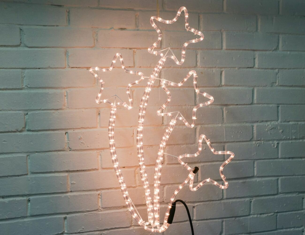 Светодиодное панно старз, 216 тёплых белых LED-огней, дюралайт, 72х43 см, уличное, Koopman International XX8115720