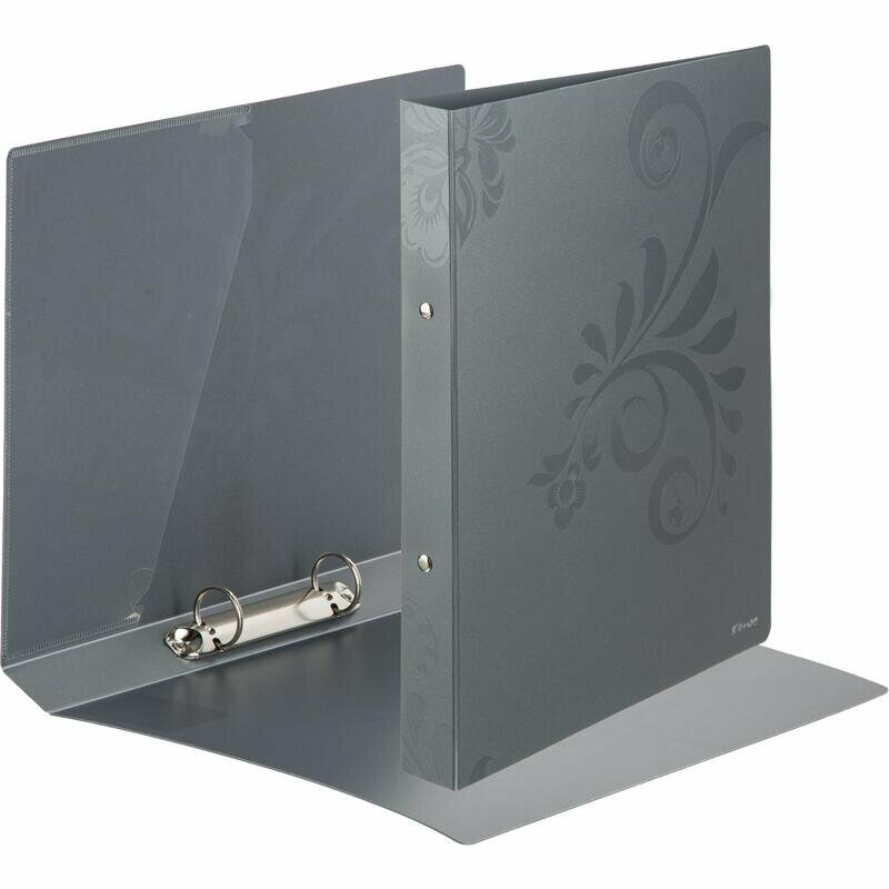 Папка на 2-х кольцах Комус Русская серия Mountain A4 32 мм серая до 300 листов, 1898393