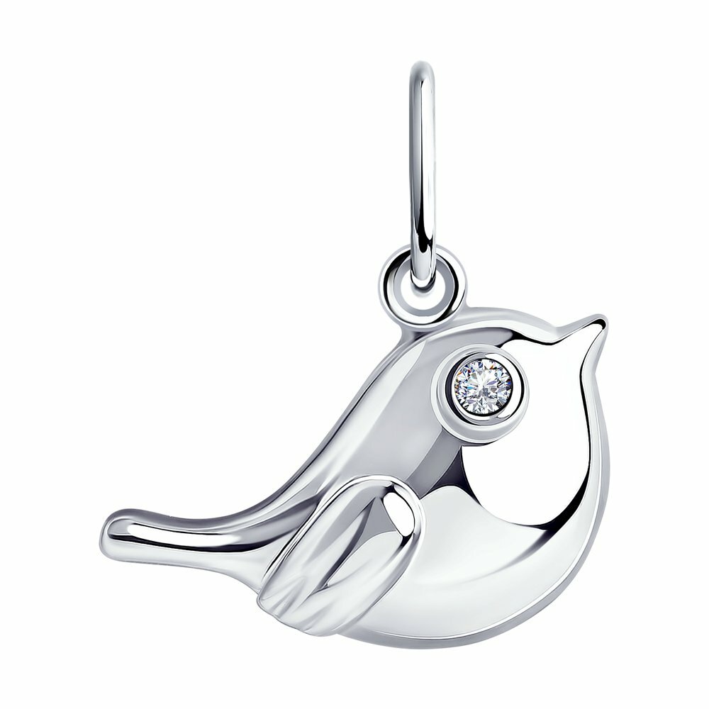 Подвеска, серебро, 925 проба, фианит