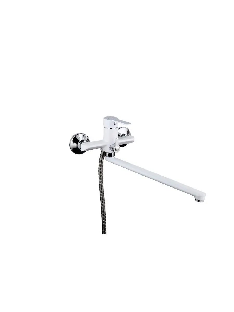 Смеситель для ванны Frap F2241 с душевой лейкой, однорычажный, белый/хром