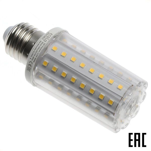 Лампа светодиодная "кукуруза" х/б свет 12Вт Z7NV12ELC 220В Е27 4000K Premium Ecola (2 шт. в комплекте)