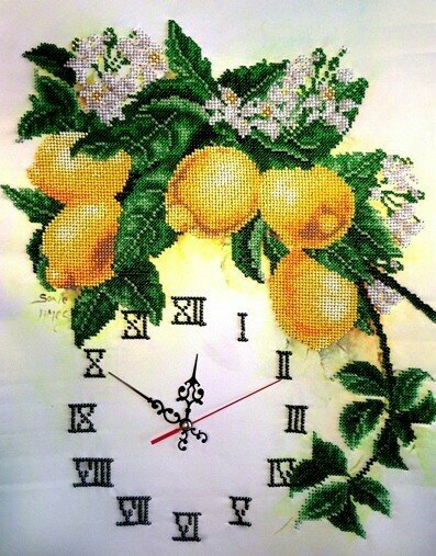 Набор для вышивания FeDi #КВ631 Часы с лимонами, Вышивка бисером, 32 х 40 см