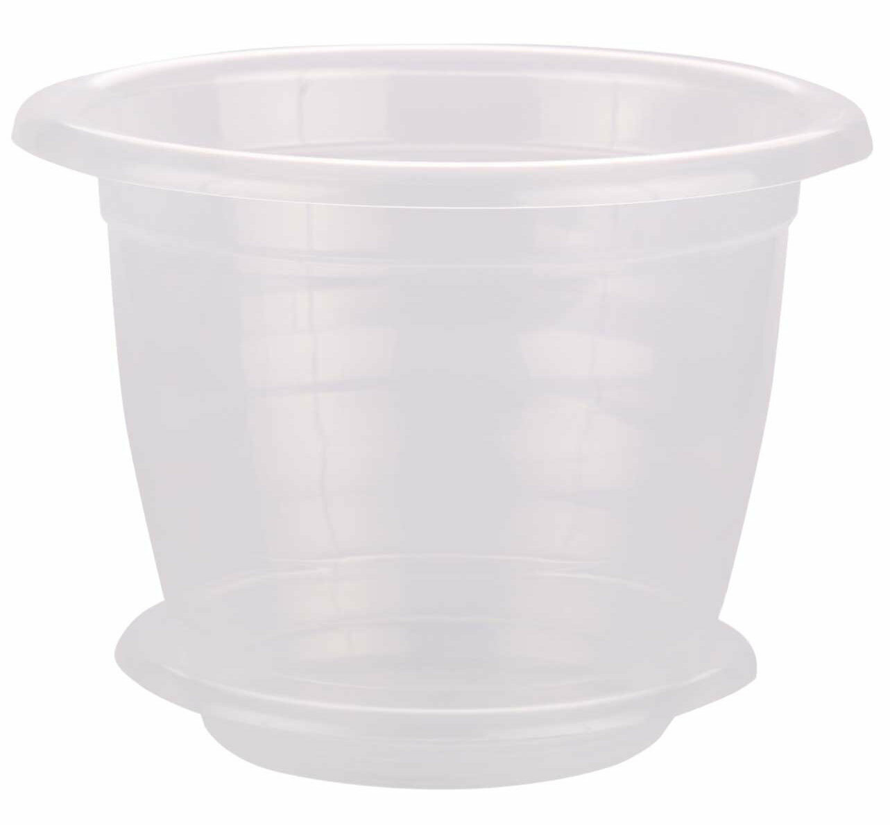 Горшок для цветов Альтернатива для орхидеи с поддоном пластиковый прозрачный диаметр 23см объем 3.5л