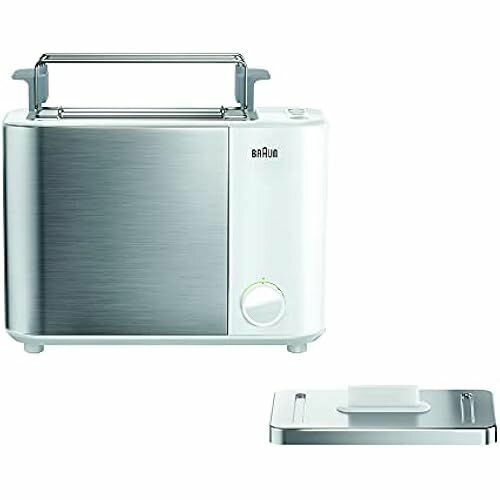 Braun Toaster HT5010 - Тостер IDCollection с двумя отделениями и функцией бублика для одностороннего поджаривания, 13 степеней обжарки, функция разморозки, вкл. Насадка для булочек, 1000 Вт