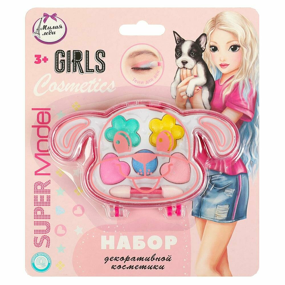 Косметика для девочек: тени для век, аппликатор Супер модель. Мопсик Милая леди 70532C-SMP-ML