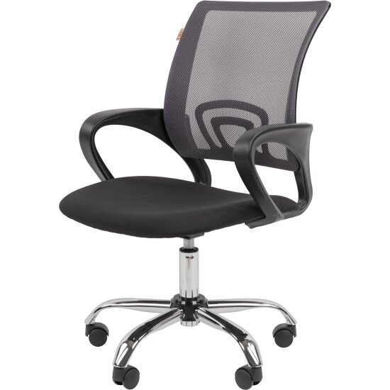 Кресло офисное Easy Chair EChair-304LT TC ткань черн/сетка серый, хром