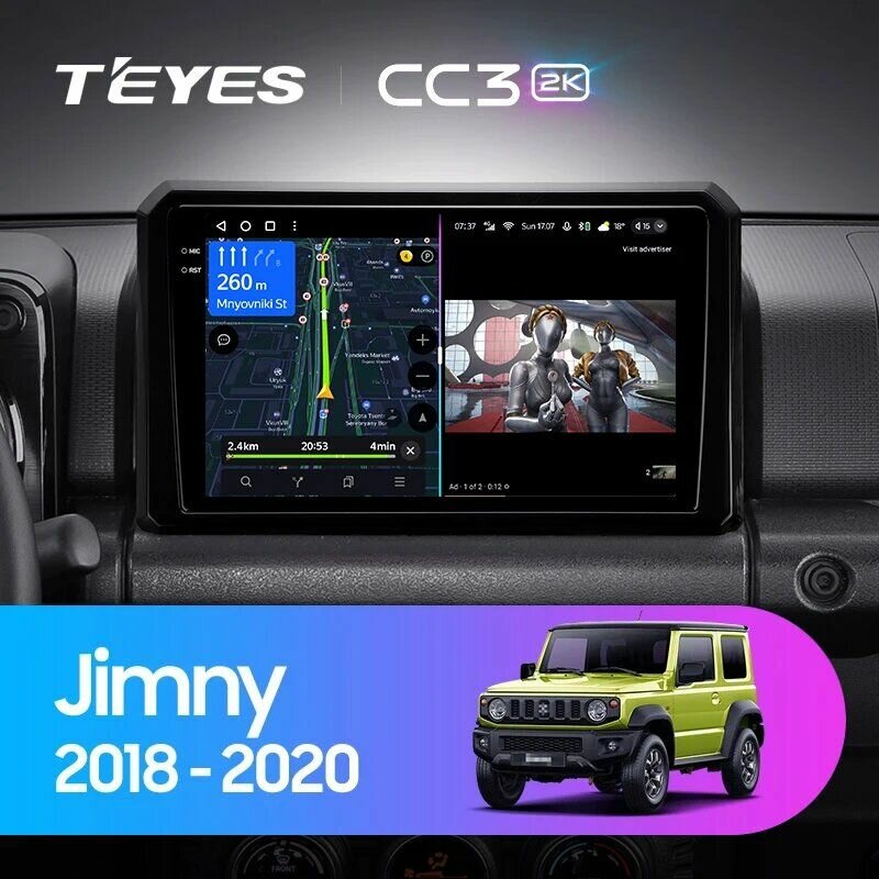 Магнитола Teyes CC3 2K 6-128 Suzuki Jimny 4 JB64 2018-2020 9.5"