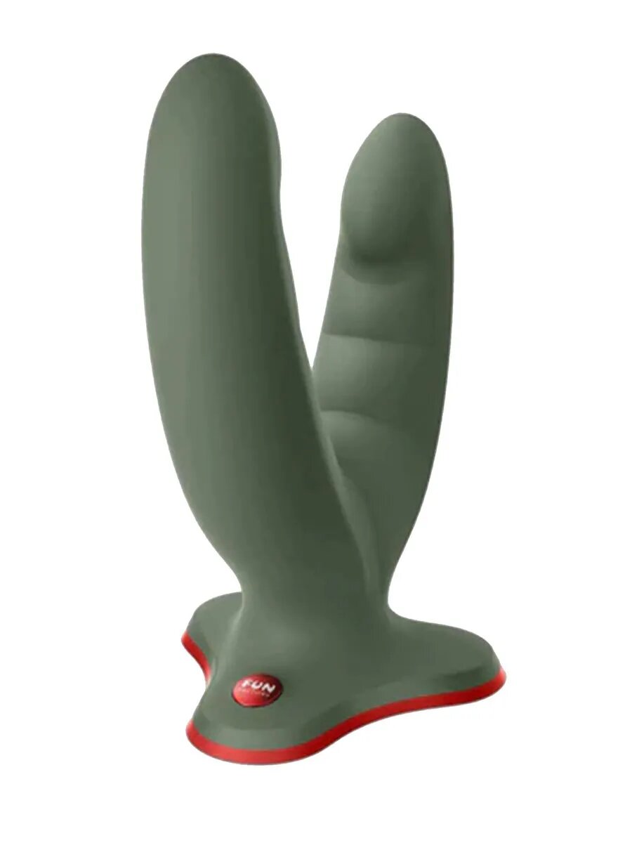 Оливковый двойной фаллоимитатор Ryde - 12,3 см.