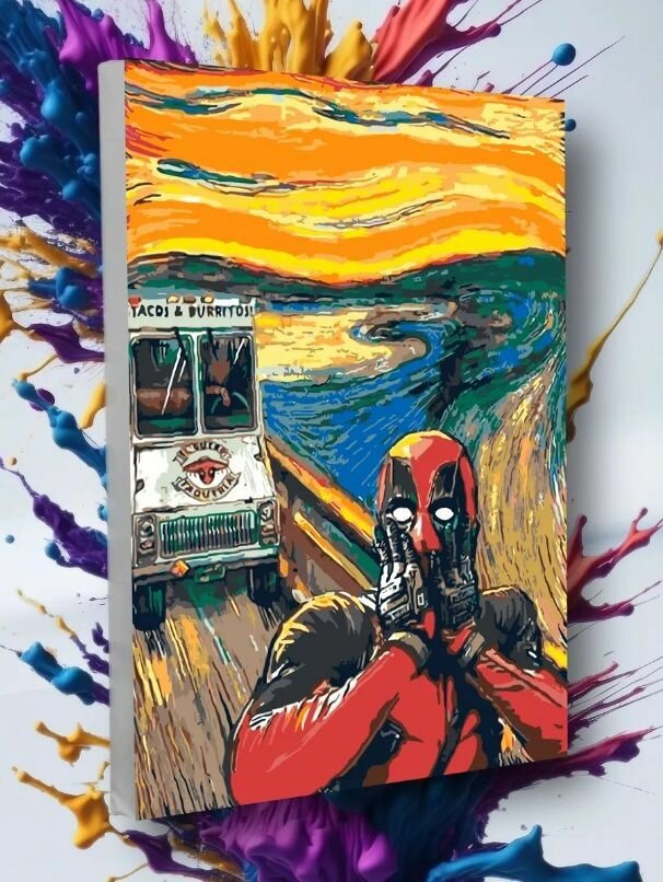 Картина по номерам Дэдпул Дали Марвел 40х50