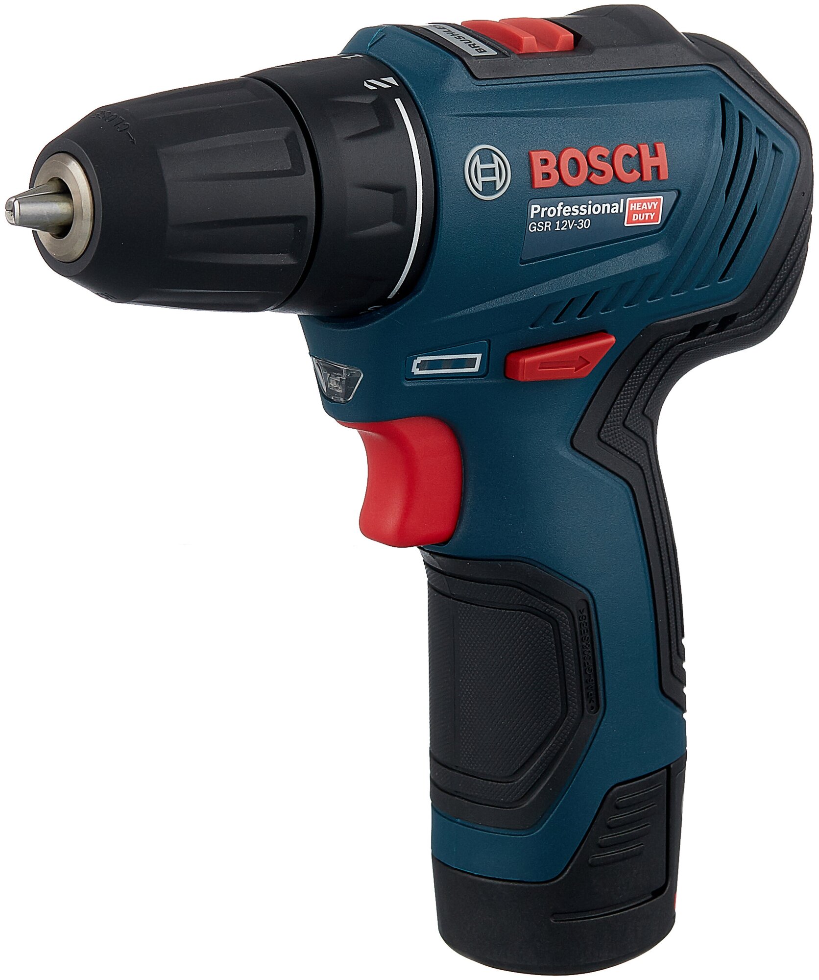 Дрель-шуруповёрт Bosch GSR 12V-30, 12В, 30Нм, 2Ач, 2 шт, кейс