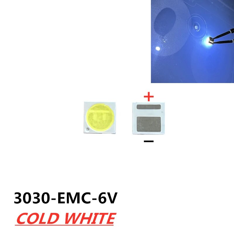 100 шт. LED 3030 EMC 6V холодный белый