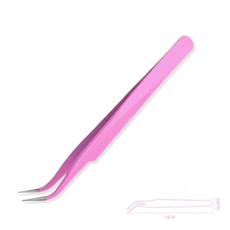 Розовый пинцет для наращивания ресниц, 14см, Color: 01