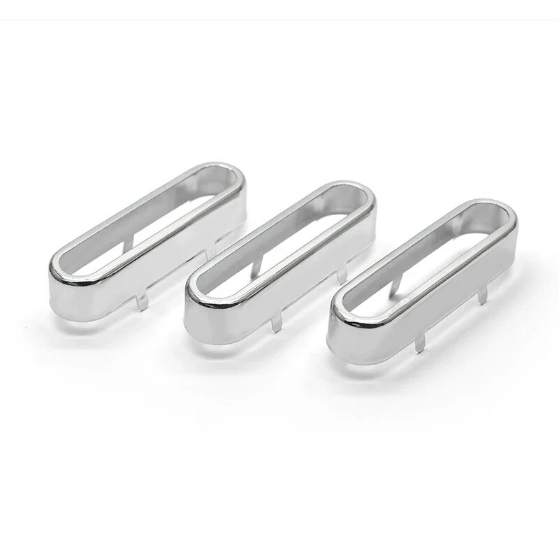 3 шт. латунные крышки звукоснимателей GETMUSIC для ST гитары 71x19,5 мм, черный/золотой/серебристый Silver x 3pcs