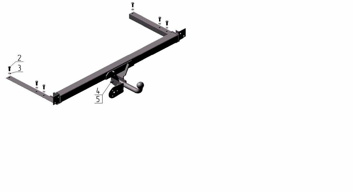 Фаркоп для Audi 100 седан 1982-1990гг. (без электрики) (паспорт и сертификат) AvtoS. AU02
