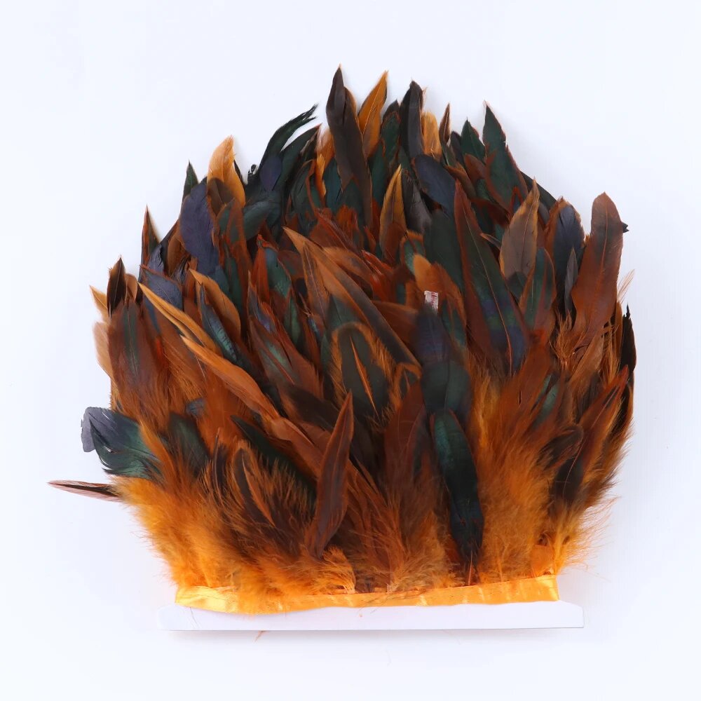 Натуральные перья петуха для рукоделия WCPlume Оранжевый