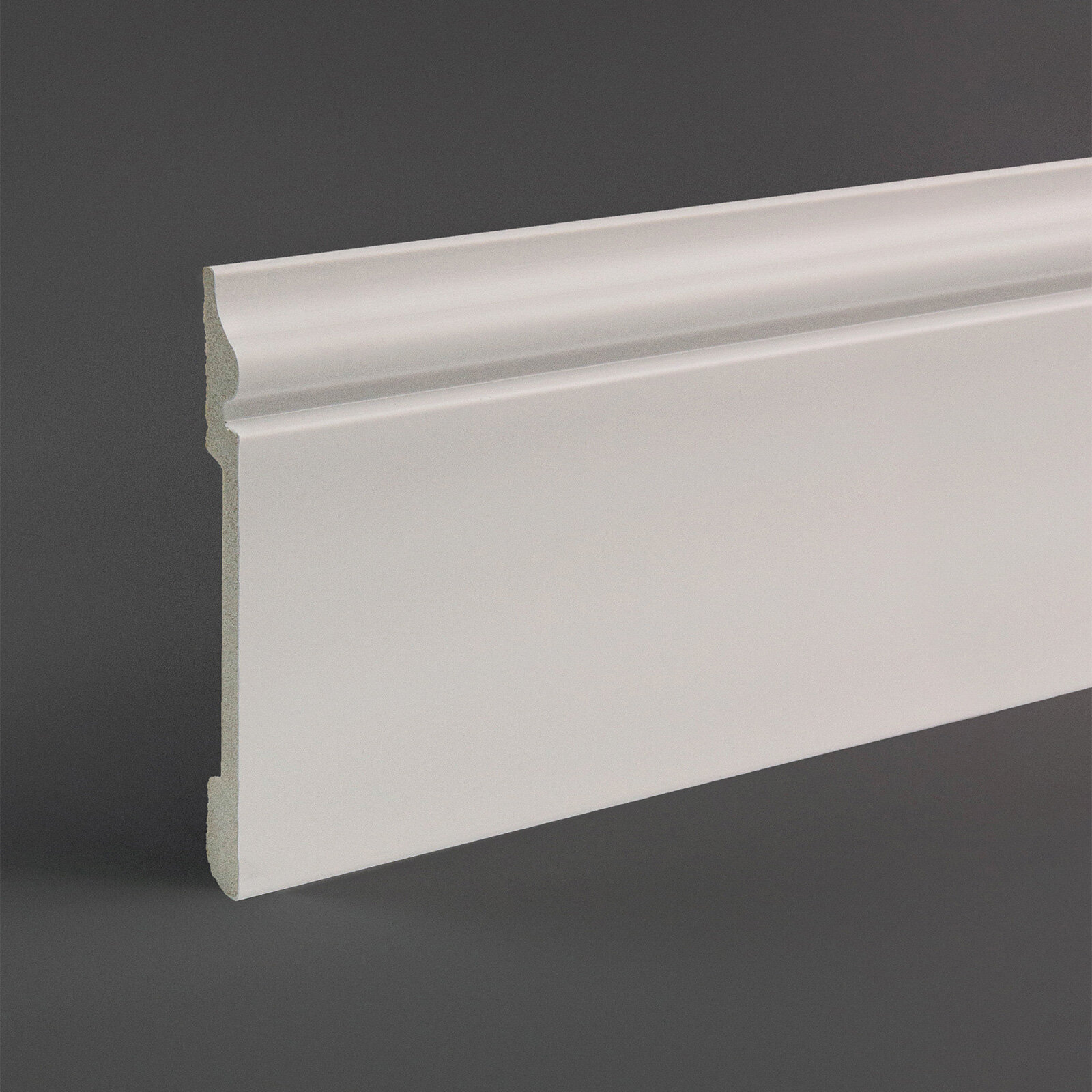 Плинтус дюрополимер напольный Paolo Arte Konture (Паоло Арте Контур), 120х14х2000 мм, Kr053P белый