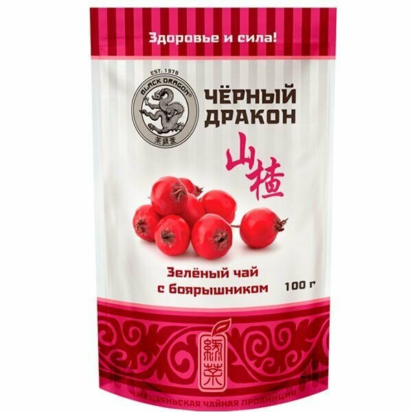 Черный дракон Чай листовой, зеленый, с боярышником, 100 гр.