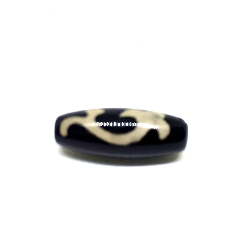 Бусина Дзи черно-белая 7/10/11 глаз паук Черный, Ruyi