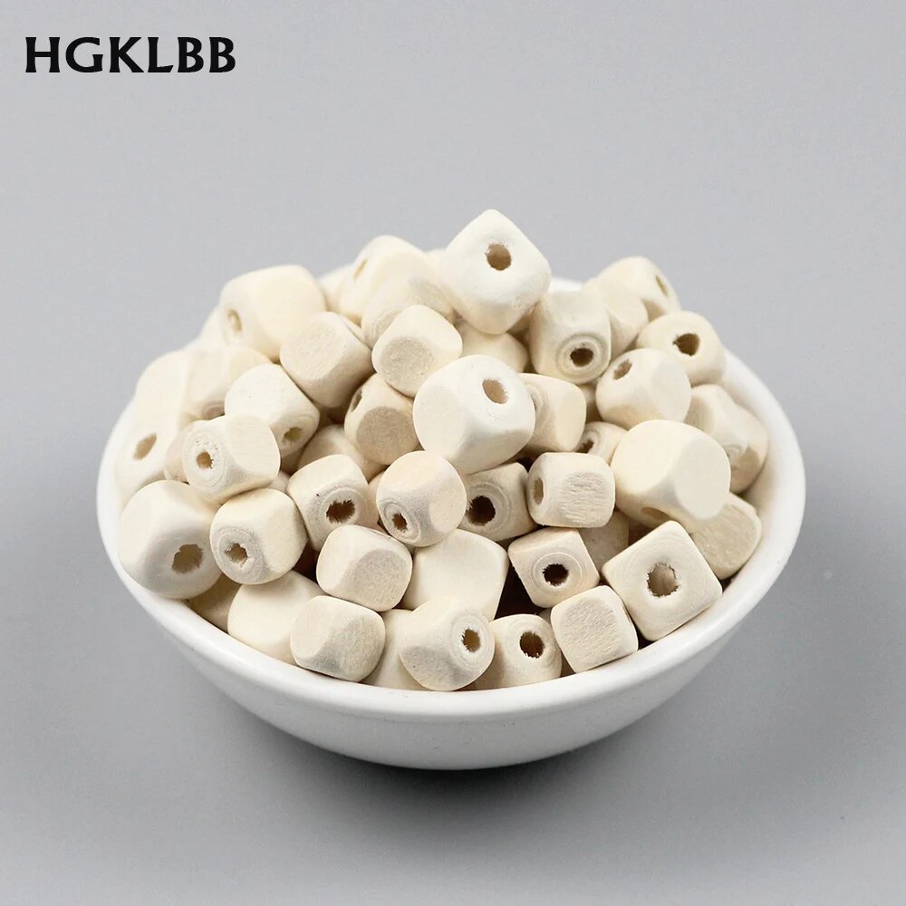 Деревянные бусины HGKLBB 8/10 мм 10x10mm 50pcs