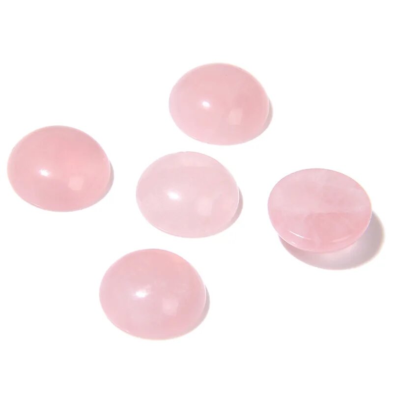 Кабошоны из натурального камня Rainagem 4-14 мм Розовый, 4mm, NO.3 Rose Quartz