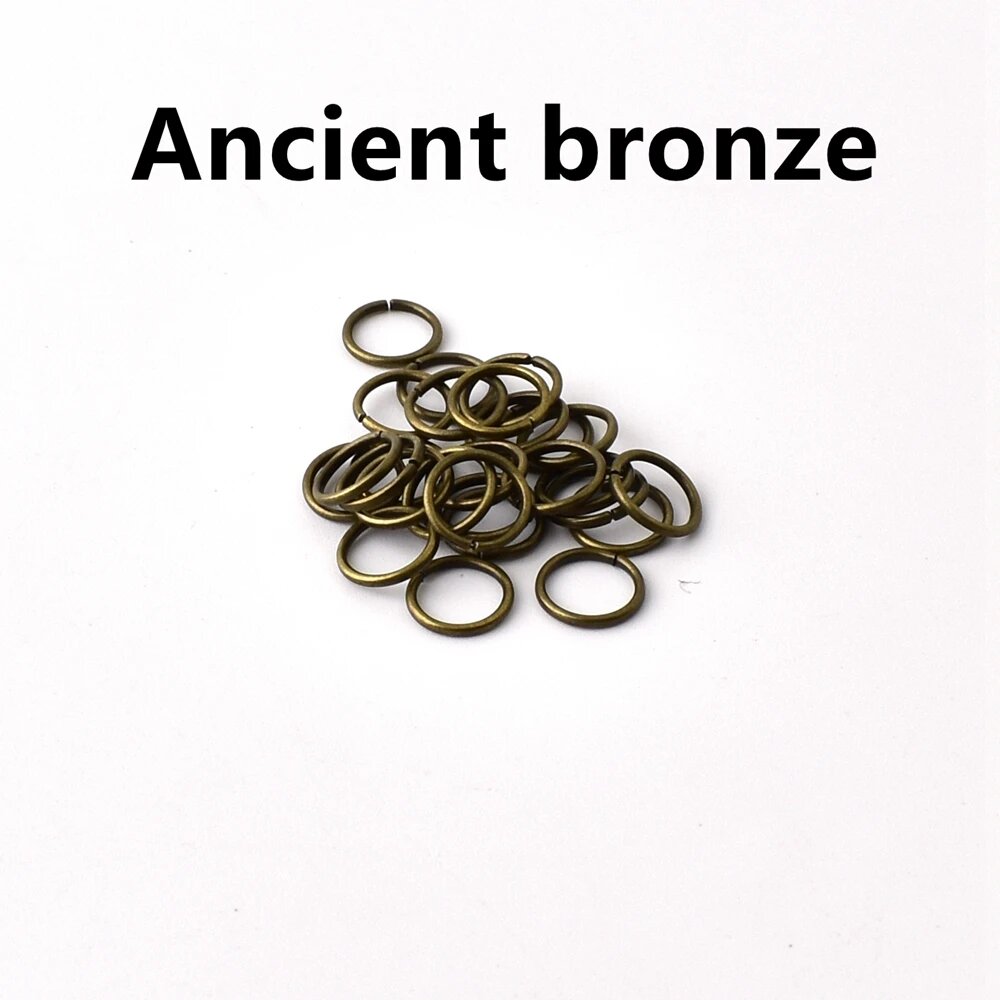 Металлические замкнутые кольца для бижутерии 3-8 мм 1.0x10mm 100pcs, Antique Bronze
