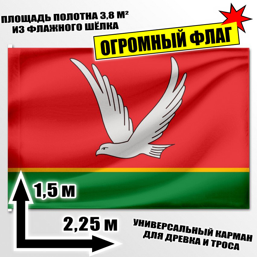 Флаг огромный Азнакаевского района 225x150 см