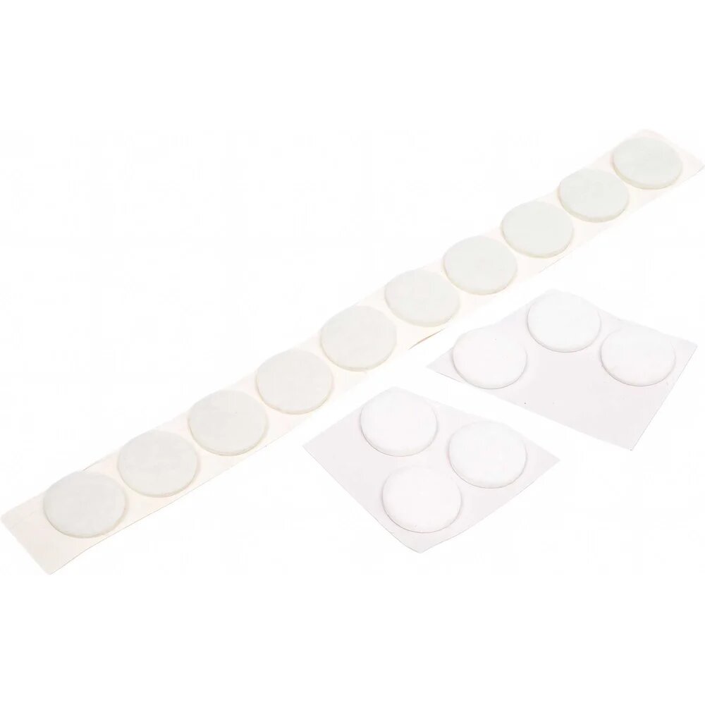 Фетровый самоклеящийся пункт Tech-Krep/Zitar D20 мм белый (16 шт.) - пакет 109152