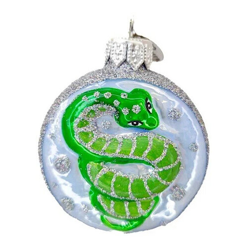 Коломеев Ёлочное украшение Змея-Медальон 3D, размер 6.5 см, модель ФУ-784-HO97, елочная фигурка