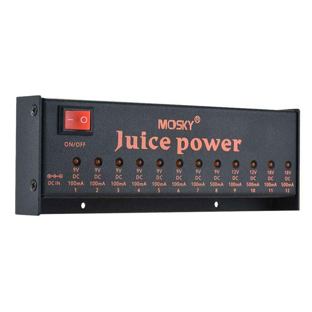 MOSKY JUICE POWER Блок питания для гитарных педалей 12 изолированных выходов 9V 12V 18V