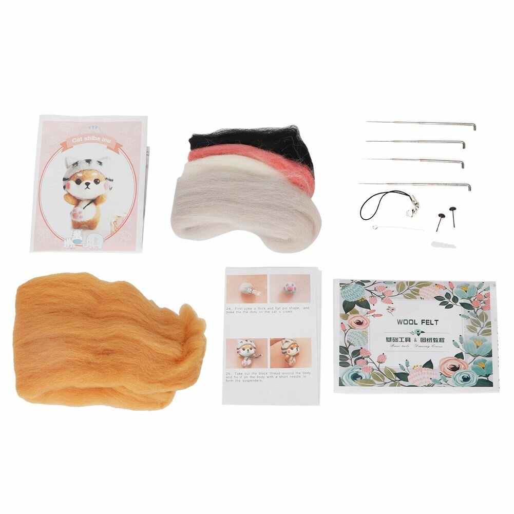 Неоконченный набор для валяния собаки, шерсть, игла, материалы для рукоделия