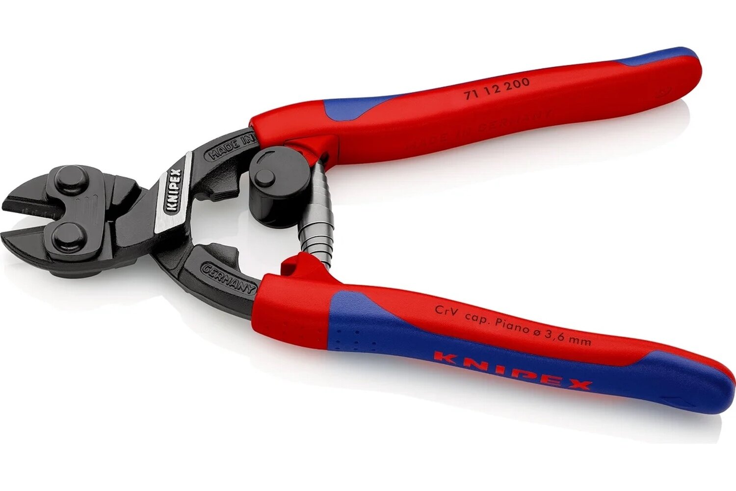 Болторез компактный, пружина, 200 мм, 2-комп ручки, CoBolt KNIPEX KN-7112200SB