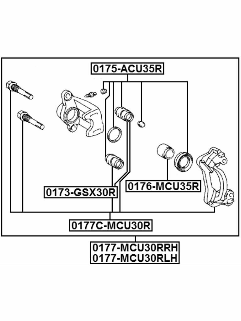 Пыльник втулки направляющей суппорта тормозного заднего pcs 4 SUZUKI, TOYOTA, LEXUS 0173-GSX30R-PCS4 FEBEST.